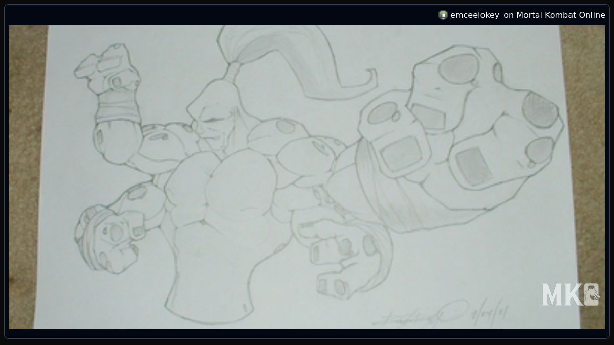 Old Goro drawing - Mortal Kombat Online