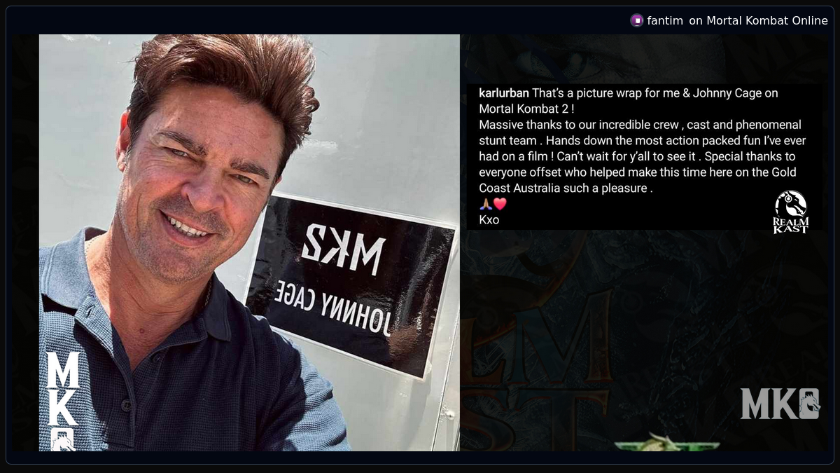 Karl Urban, the new Johnny Cage from Mortal Kombat II movie, speaks on ...